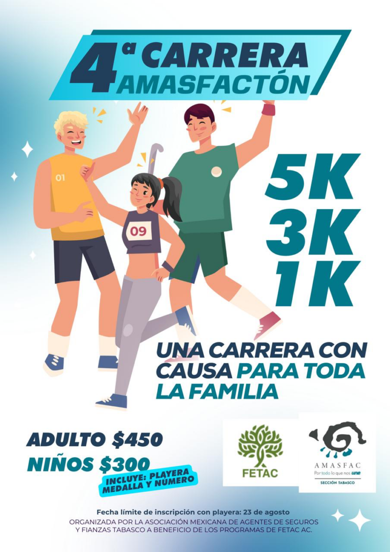 Participa en la Carrera por los niños de Tabasco – FETAC